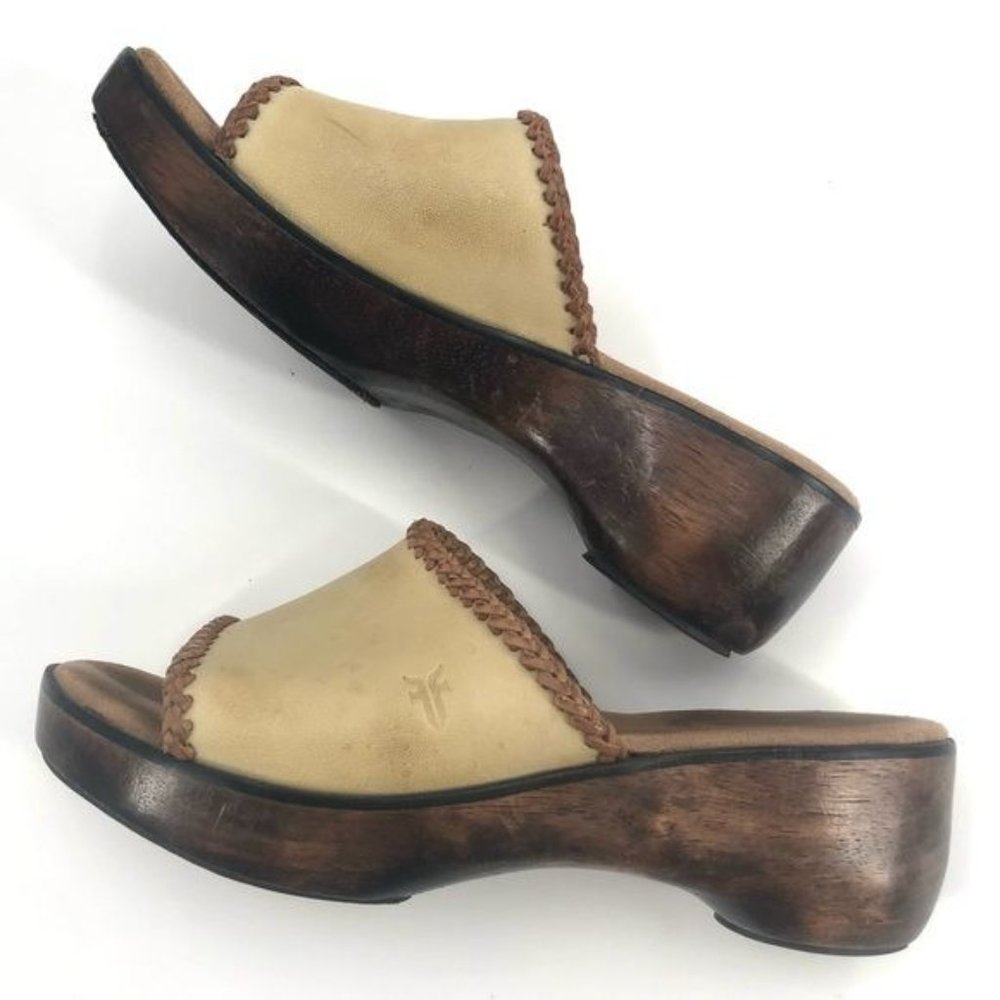 Frye Wooden Boho Platform Clog Sandals Size 7 Boho Ca… - Gem